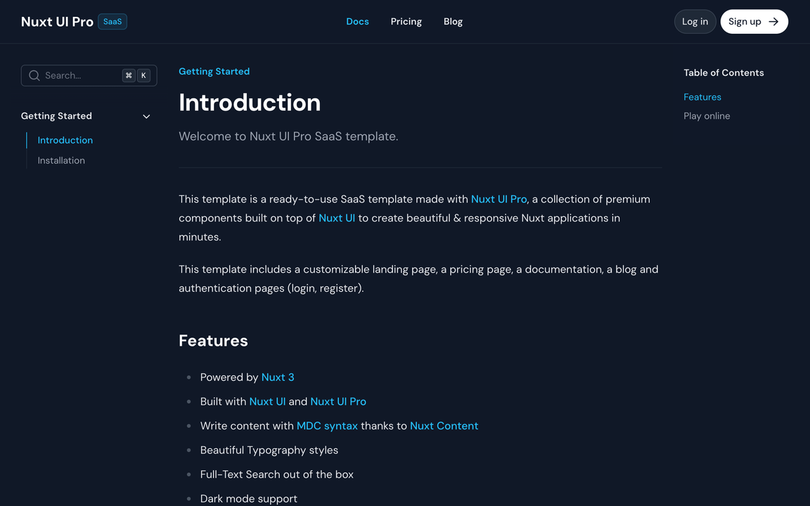 模板 - Nuxt UI Pro - Nuxt 框架